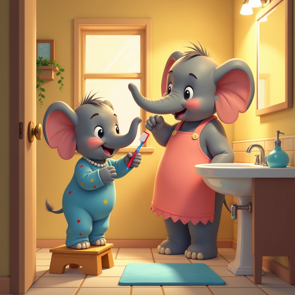 Timmy the Elephant's Toothy Adventure | Short Bedtime Story